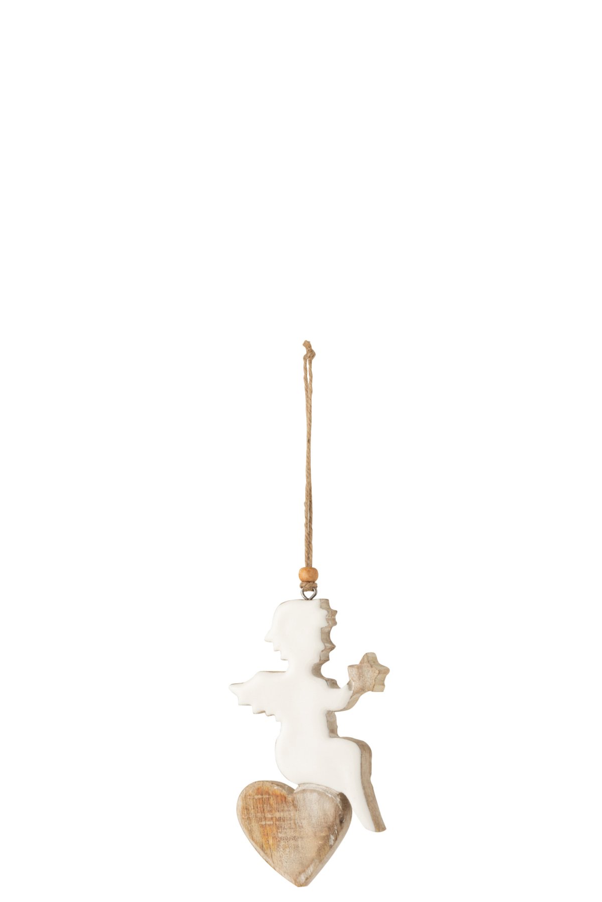 Engel med hjerte - Flot enge i mangotræ med hjerte 50 kr. Bestil her